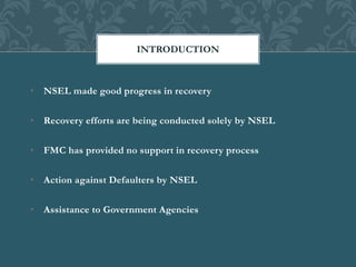 Nsel’s role in recovery | PPTX | Government Support and Welfare ...