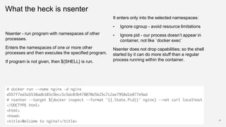 I wanna talk about nsenter | PPT
