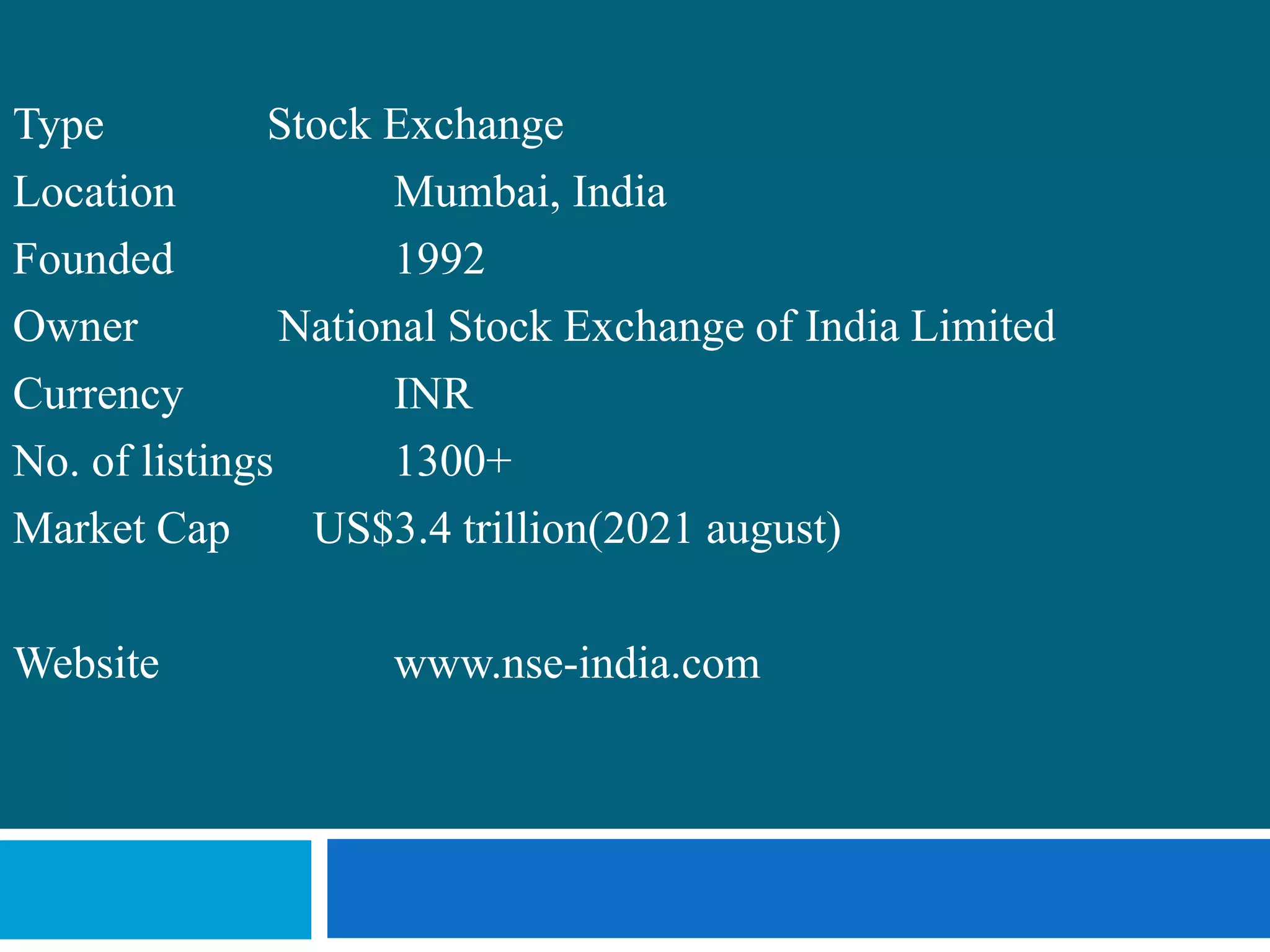 National Stock Exchange of India | PPTX