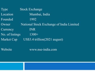 National Stock Exchange of India | PPTX