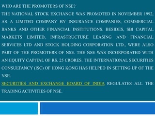 National Stock Exchange of India | PPTX