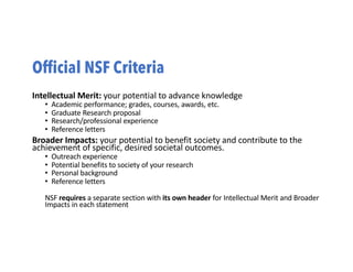 NSF-GRFP: What you need to know (2020) | PPT
