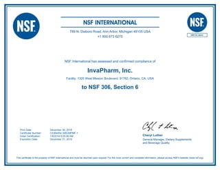 NSF Assessment Certificate | PPT