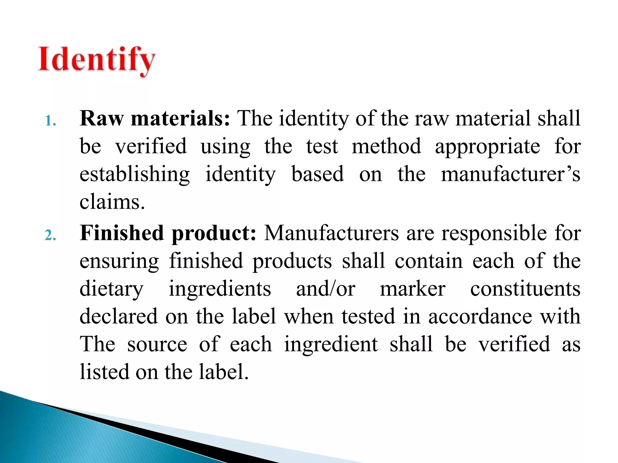NSF certification, Standard for dietary supplement | PPTX