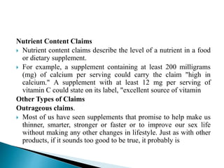 NSF certification, Standard for dietary supplement | PPTX