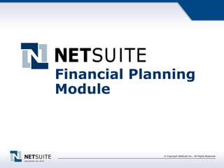 NetSuite ERP Financial Planning | PPT