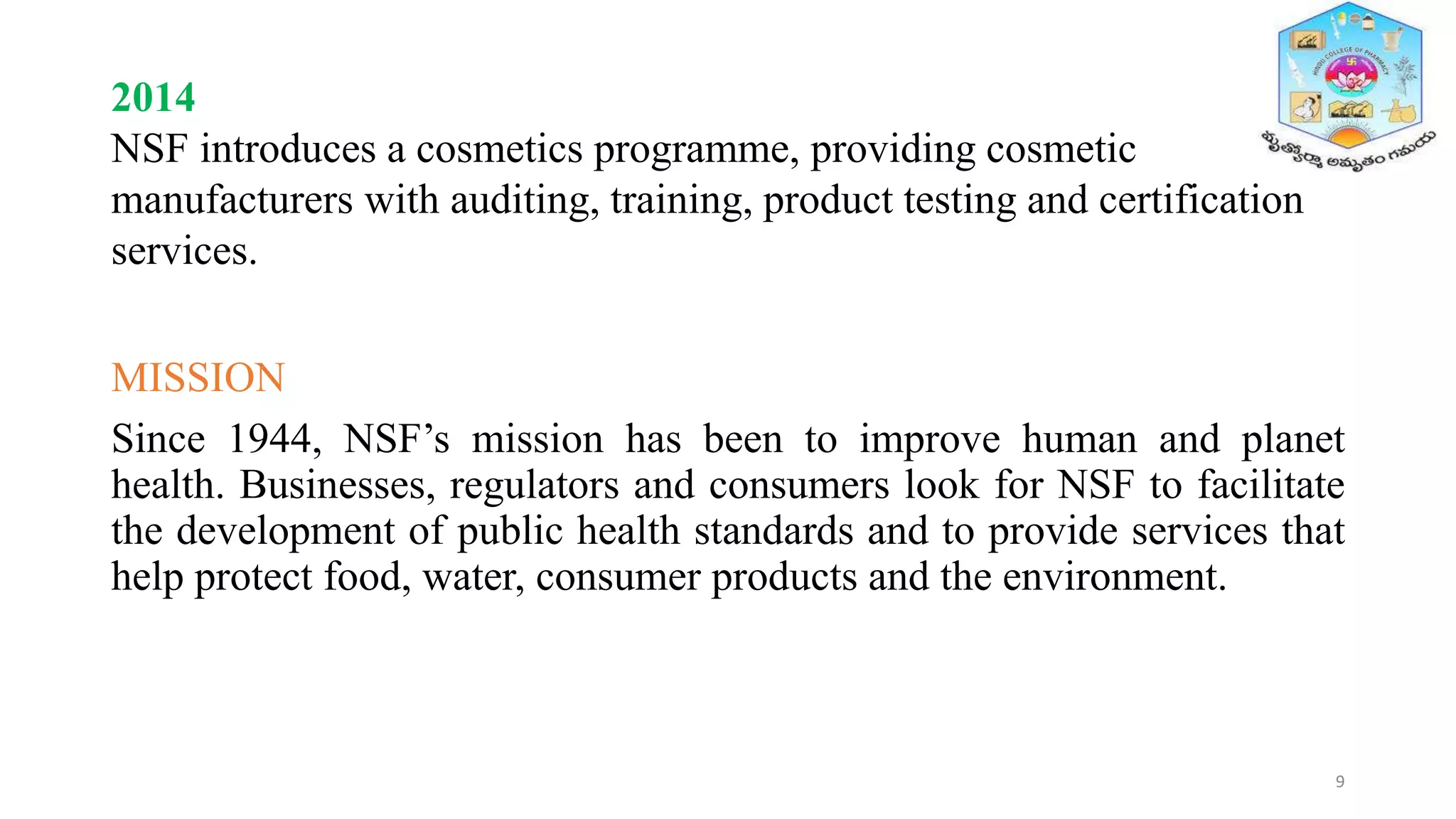 NSF International and its role in Dietary supplements & Nutraceutical ...