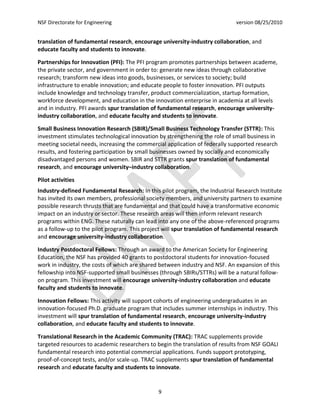 Nsf in the innovation ecosystem | PDF