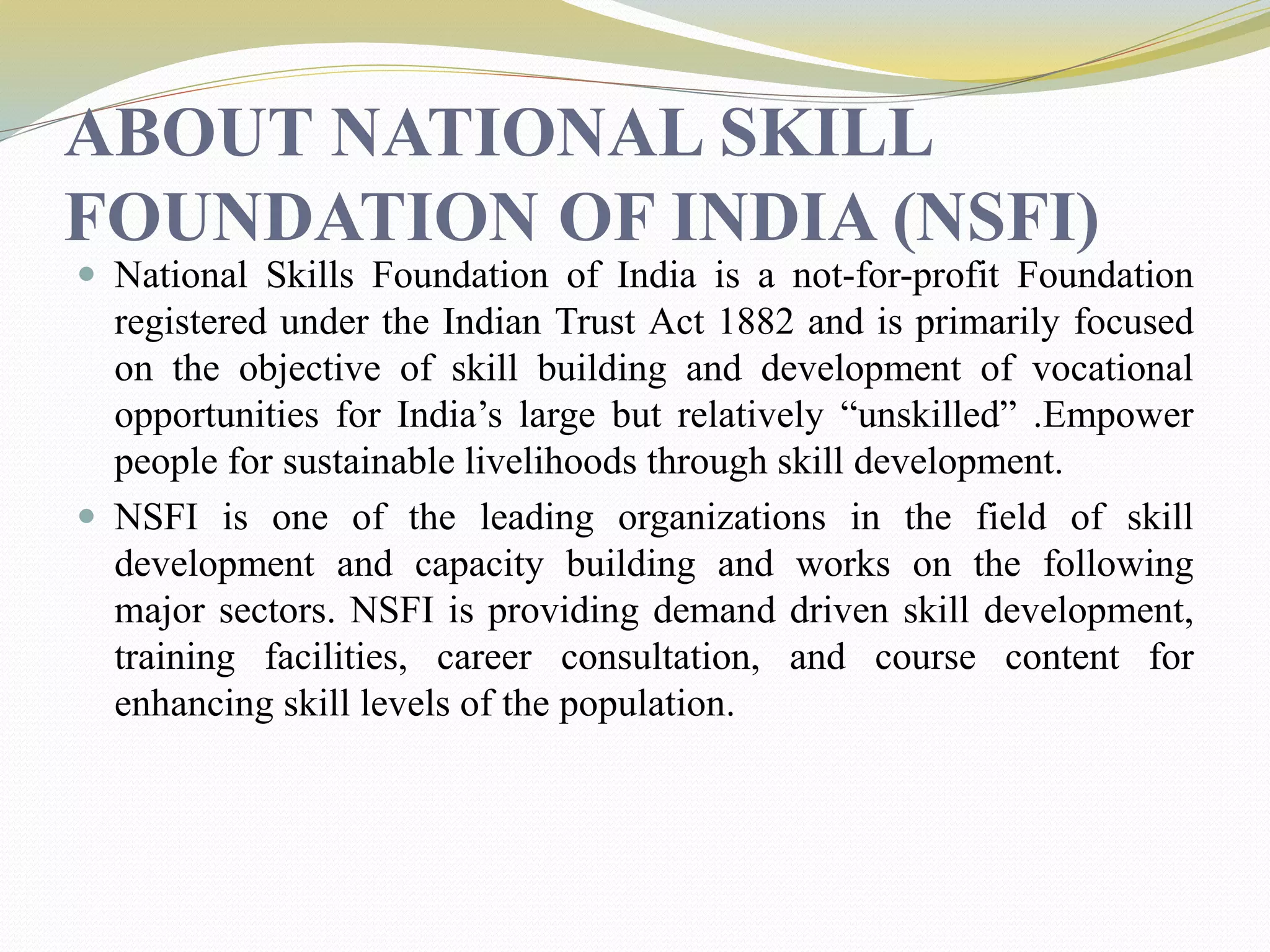 national skill foundation of india | PPTX