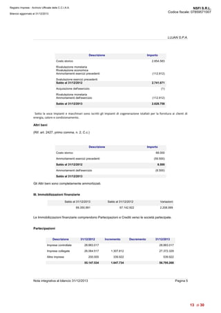 Bilancio abbreviato Nsfi srl | PDF