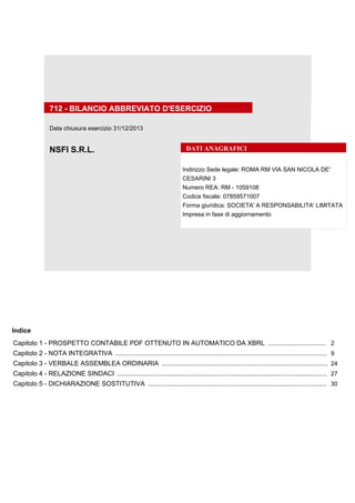 Bilancio abbreviato Nsfi srl | PDF