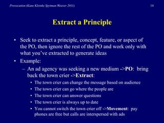 NSF Tools & Techniques - Provocation Worksheet - Open 2011 | PPTX