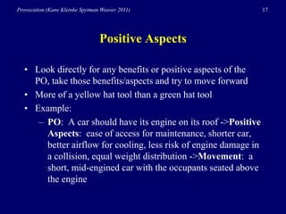 NSF Tools & Techniques - Provocation Worksheet - Open 2011 | PPTX