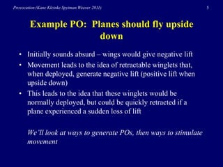 NSF Tools & Techniques - Provocation Worksheet - Open 2011 | PPTX