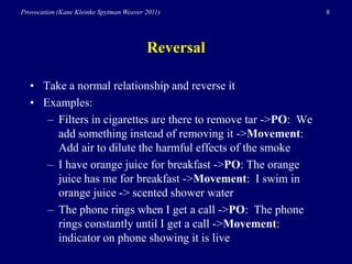 NSF Tools & Techniques - Provocation Worksheet - Open 2011 | PPTX