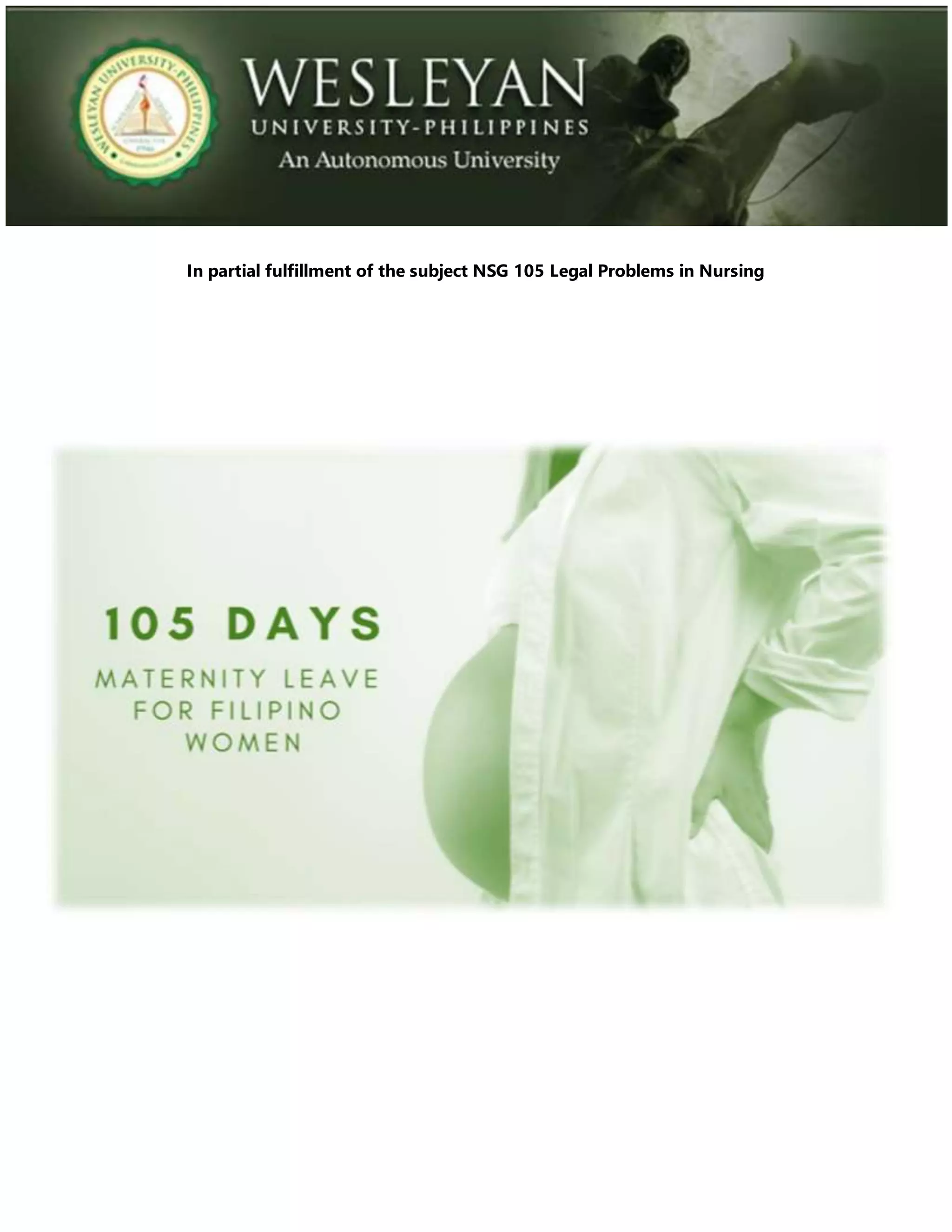 the maternity benefit leave vs the expanded maternity law | DOCX