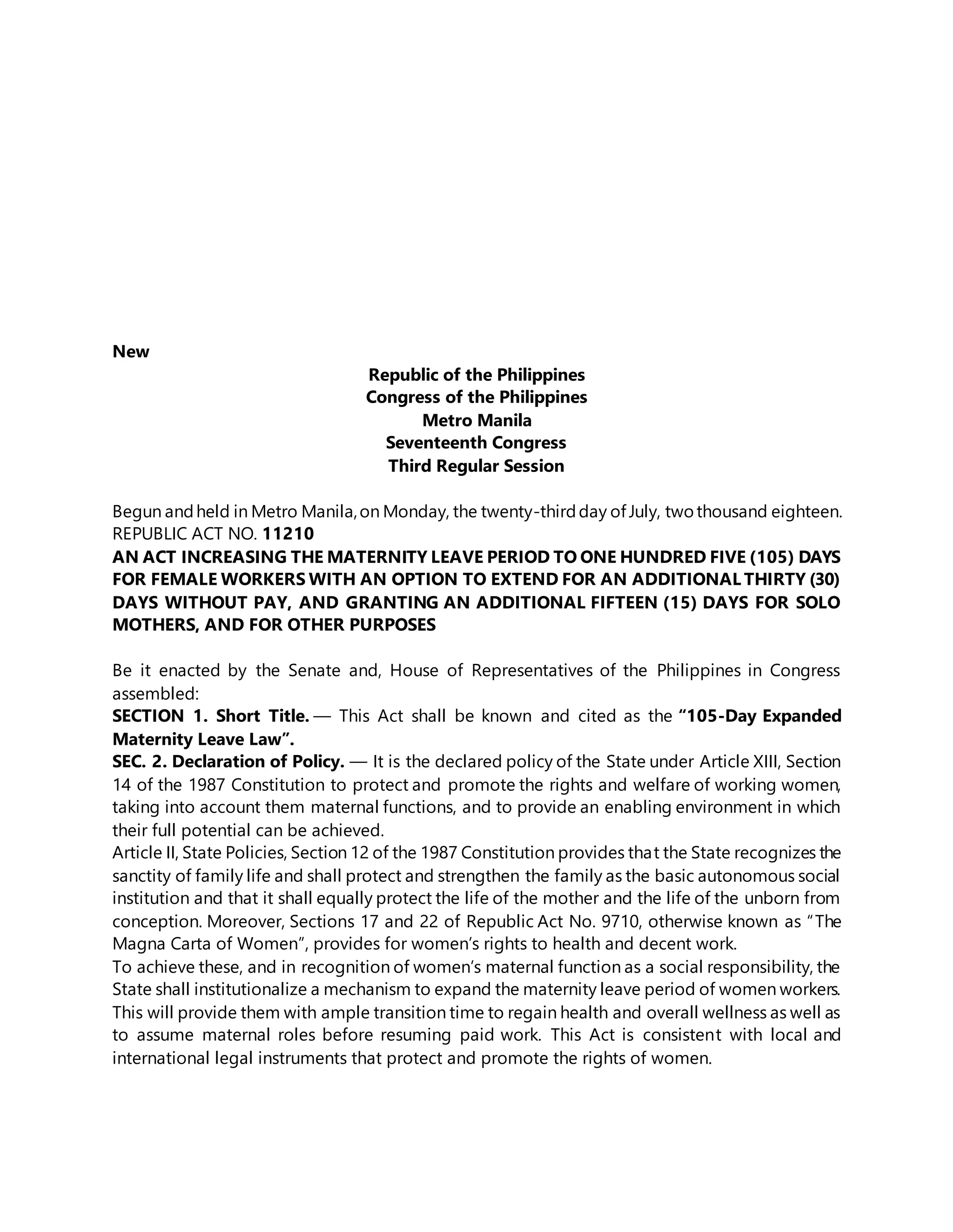 the maternity benefit leave vs the expanded maternity law | DOCX