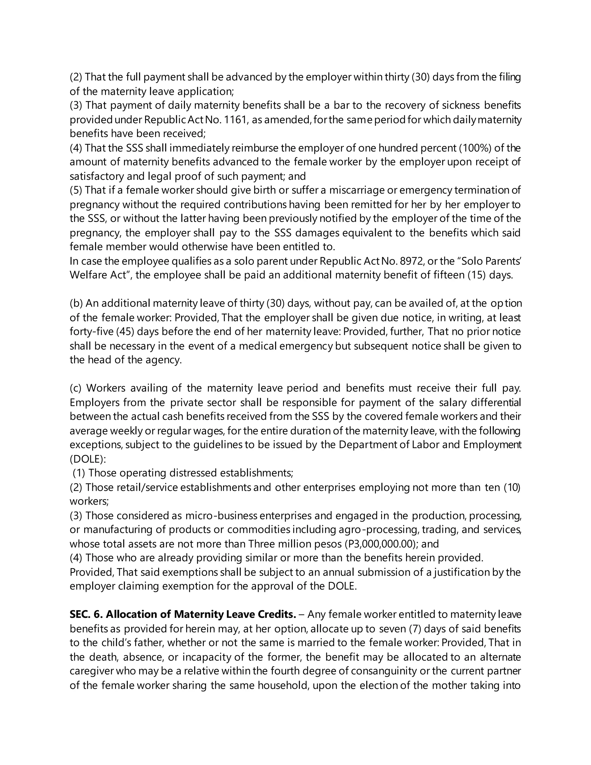 the maternity benefit leave vs the expanded maternity law | DOCX