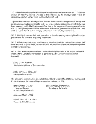 the maternity benefit leave vs the expanded maternity law | DOCX
