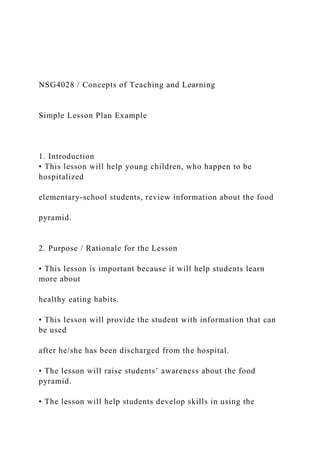 NSG4028 Concepts of Teaching and Learning Simple Less.docx
