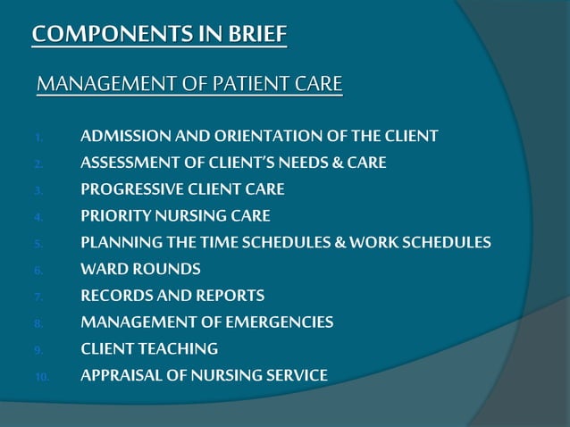 NURSING CARE AND NURSING WARD MANAGEMENT | PPTX