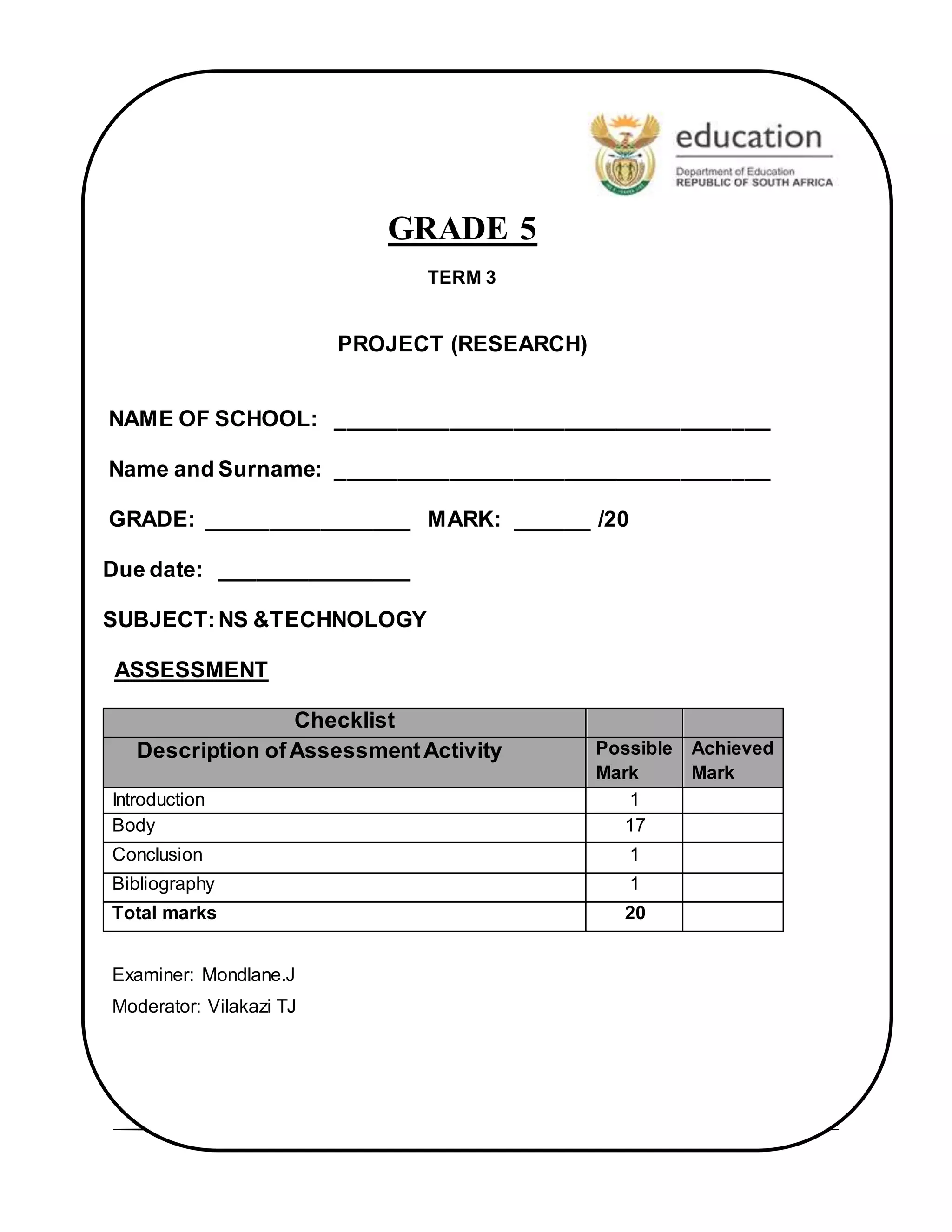 Ns grade 5 (research) | DOCX