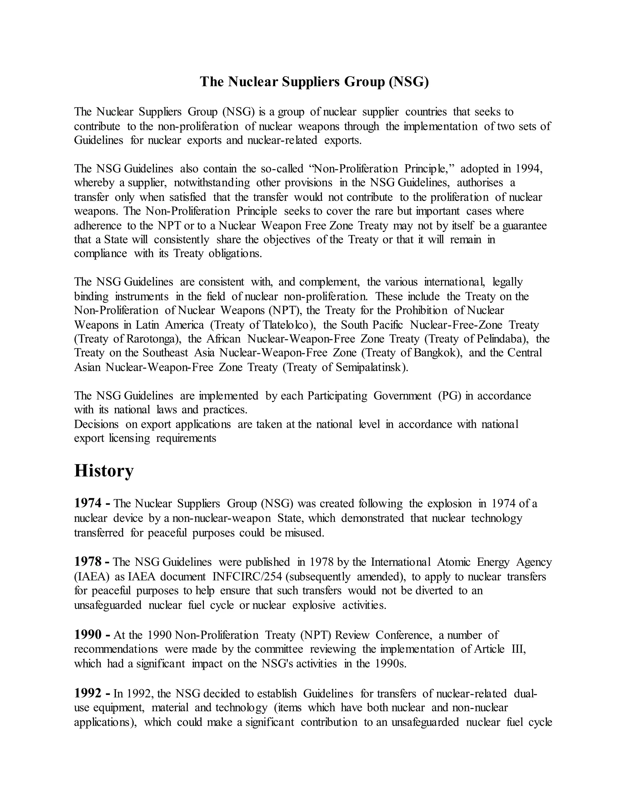 Nsg(the nuclear supplier group) | DOCX