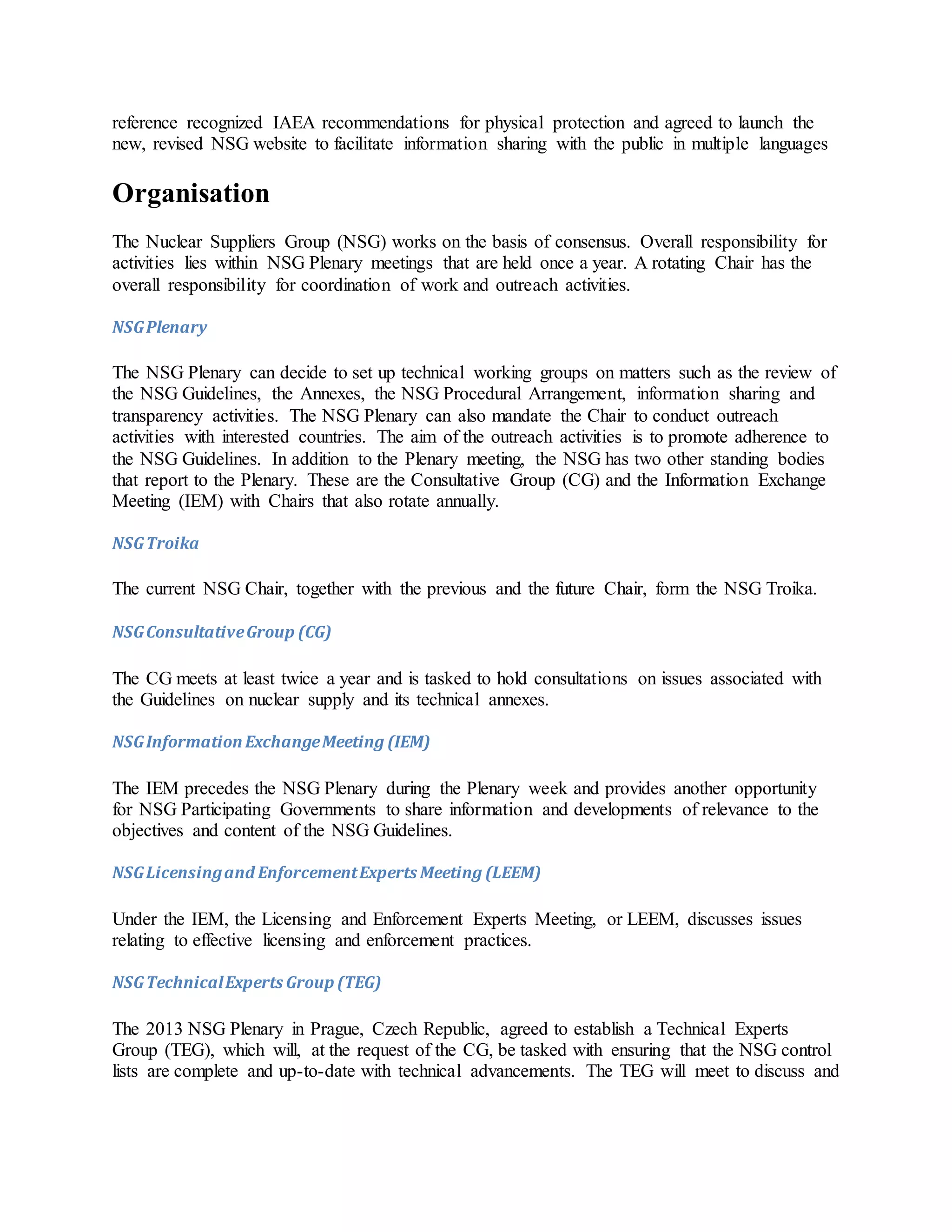 Nsg(the nuclear supplier group) | DOCX