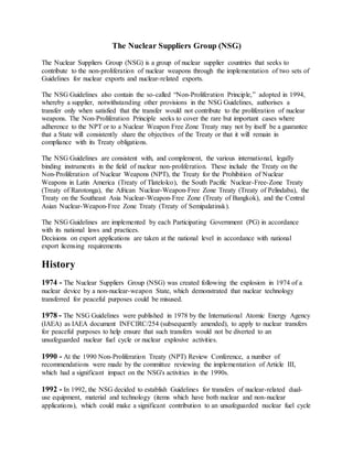 Nsg(the nuclear supplier group) | DOCX