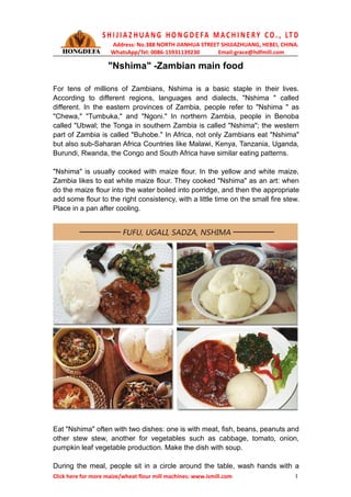 Nshima zambian main food | PDF | Africa Travel | Travel Locations