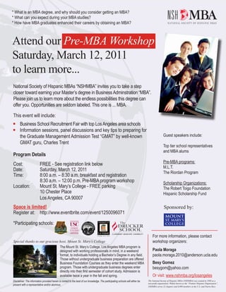NSHMBA LA MBA Flyer | PDF
