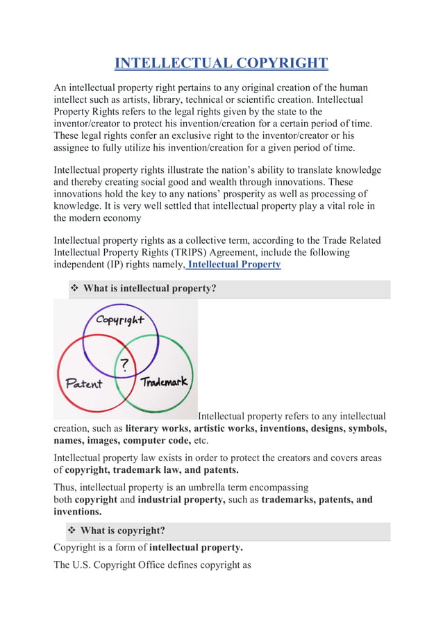intellectual copyrights | PDF