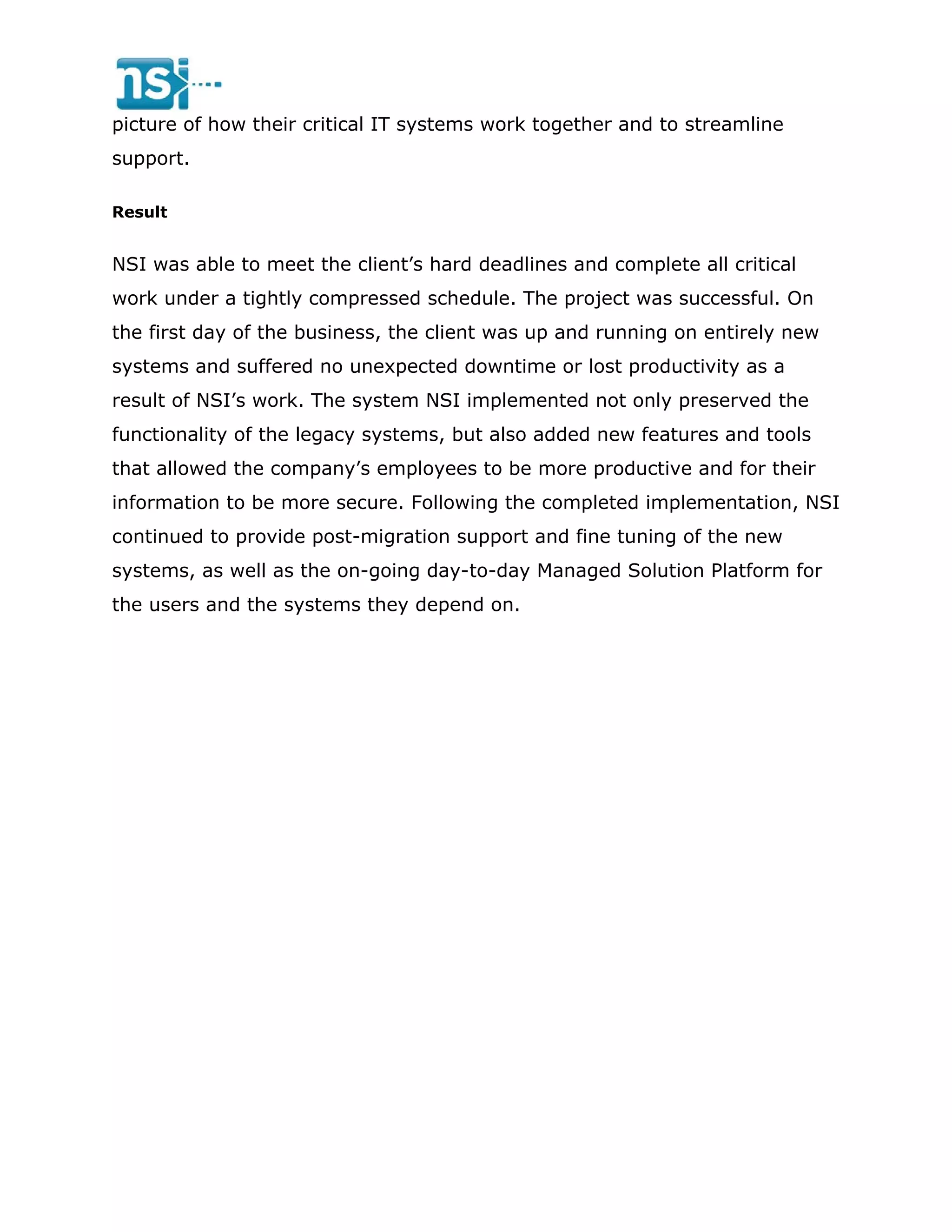 NSI Presentation | PDF | IT and Internet Support | Internet