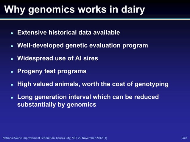 Challenges and successes in dairy cattle genomics | PPT