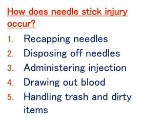 Needle stick injury | PPT