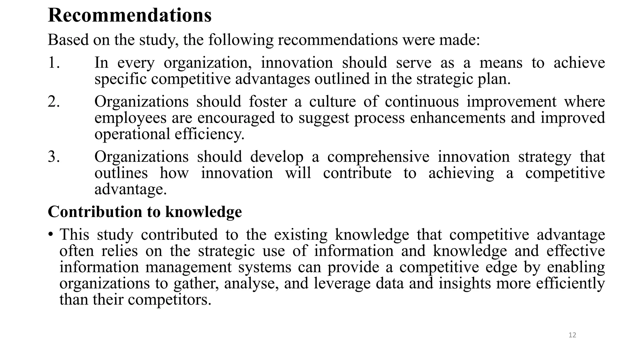 STRATEGIC INNOVATION MANAGEMENT AND COMPETITIVE ADVANTAGE | PPTX