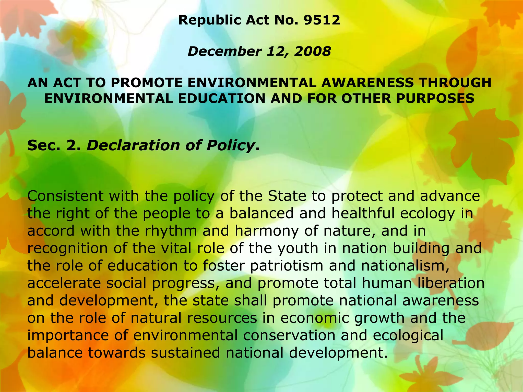 Environment and sustainable development | PPTX