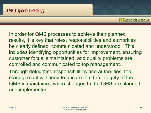 ISO 9001 2015 DIS 5.0 Leadership 12-31-14 | PPT