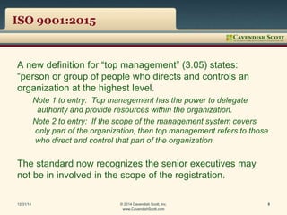 ISO 9001 2015 DIS 5.0 Leadership 12-31-14 | PPTX