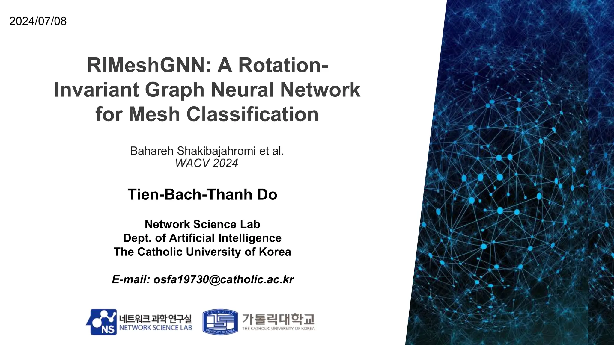 [NS][Lab_Seminar_240708]RIMeshGNN: A Rotation-Invariant Graph Neural Network for Mesh ...