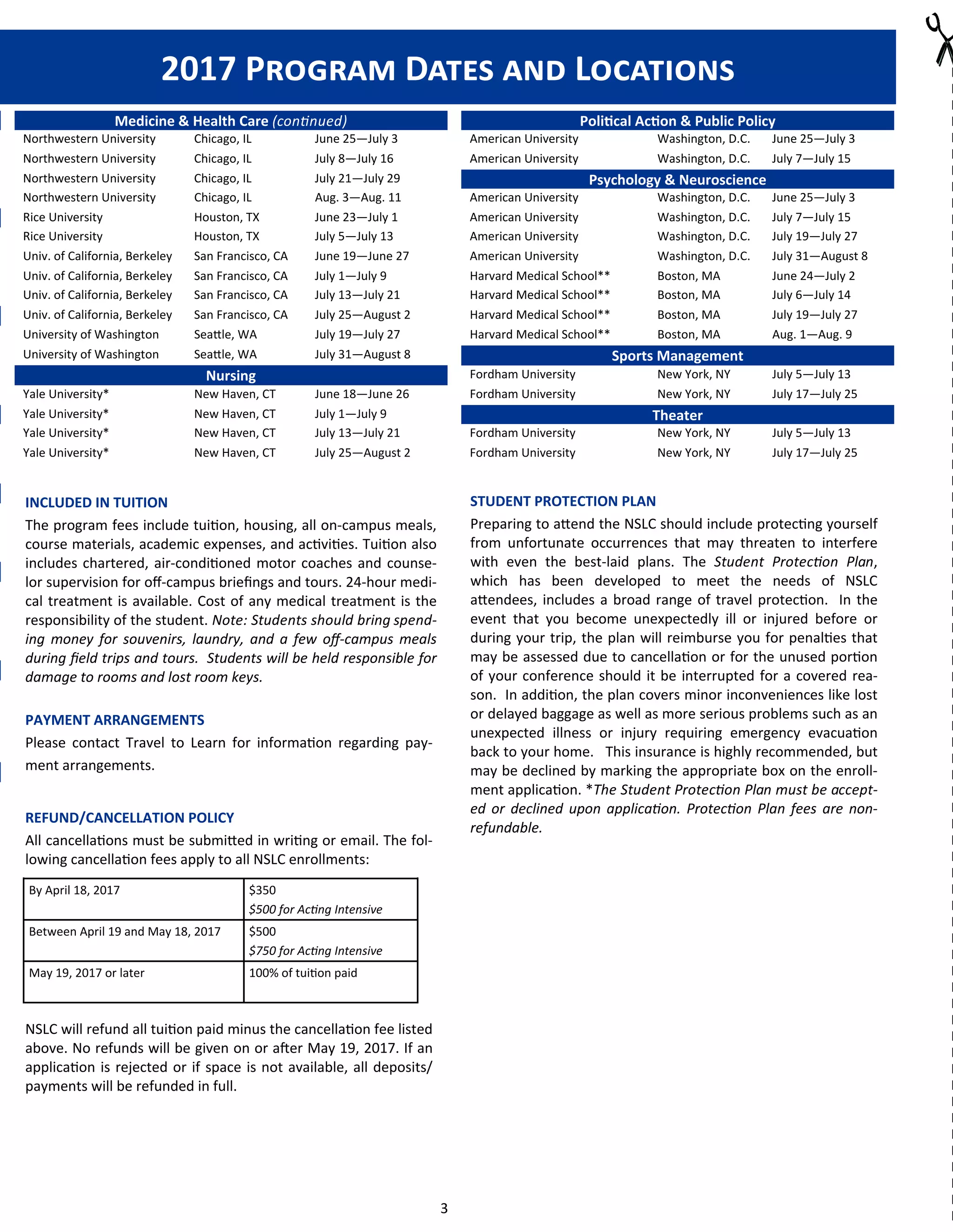 NSLC 2017 Enrollment Application Form - Travel To Learn | PDF
