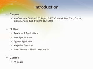 LM49450: Stereo Audio Subsystem | PPT