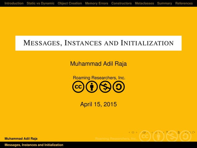 Messages, Instances and Initialization | PPT