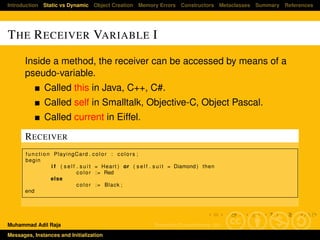 Messages, Instances and Initialization | PPT