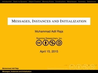 Messages, Instances and Initialization | PPT