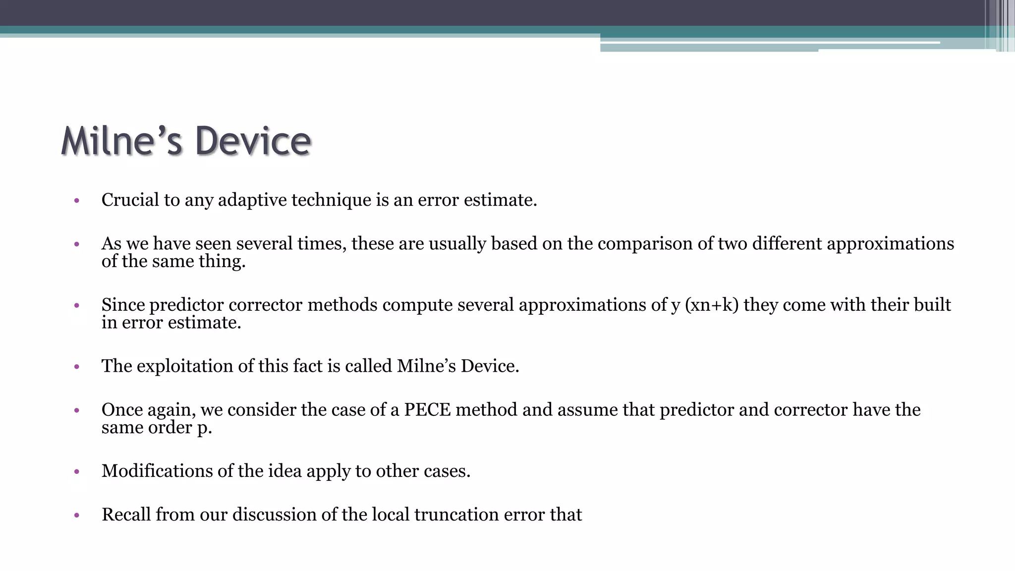 MILNE'S PREDICTOR CORRECTOR METHOD | PPTX