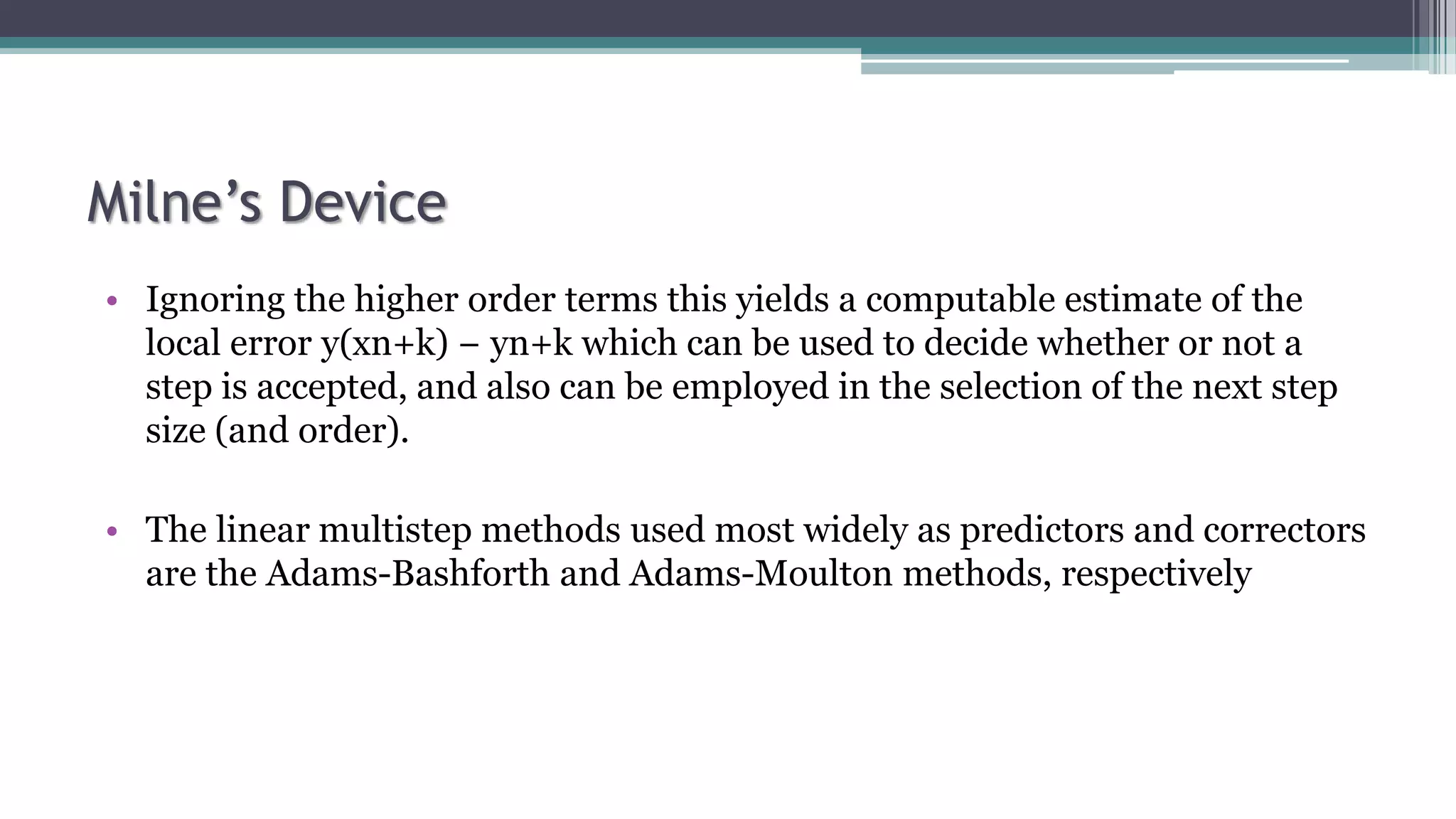Milnes Predictor Corrector Method Pptx Web Development Internet