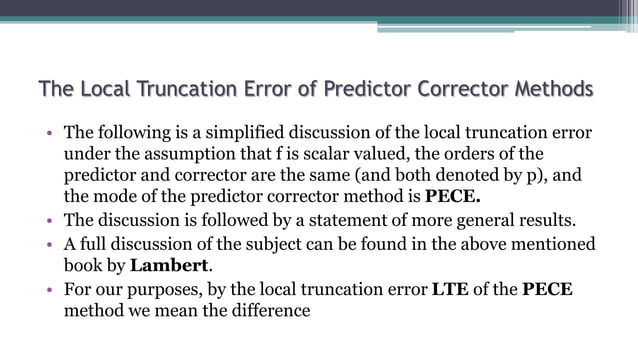 Milnes Predictor Corrector Method Pptx Web Development Internet