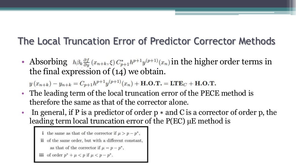 Milne S Predictor Corrector Method