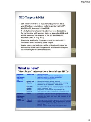 NSM-NCD2013 Keynote Address - Multi-Sectoral Approach(MSA) to Prevent ...